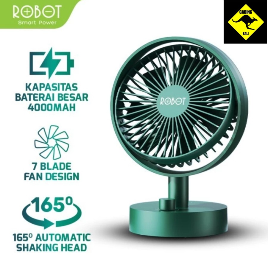 Jual KIPAS ANGIN MEJA ROBOT RTBF18 DESKTOP FAN PORTABLE BATRE 4000 MAH ...