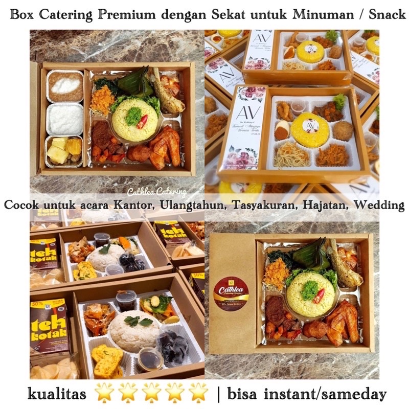 Jual Kotak Hampers Nasi Premium Sekat tutup Mika Transparan Kotak ...