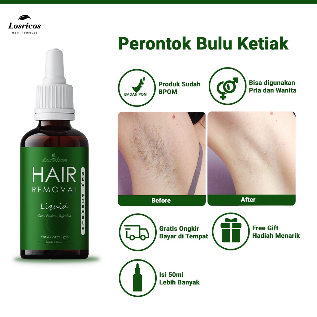 Jual Losricos Perontok Bulu Ketiak Permanen BPOM - Isi 50ml Hair ...