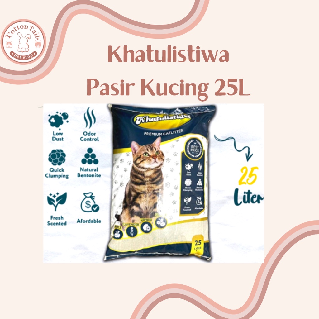 Jual KHATULISTIWA Pasir Gumpal wangi kucing / Pasir Kucing premium 25L ...