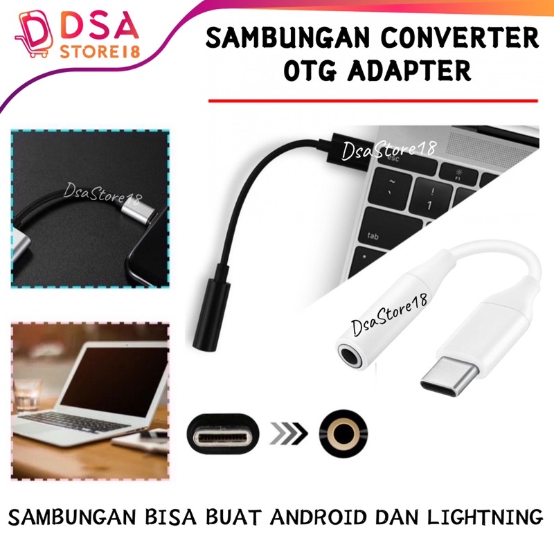 Jual OTG Adapter - Converter Android Audio Jack Port 3.5 Sambungan ...