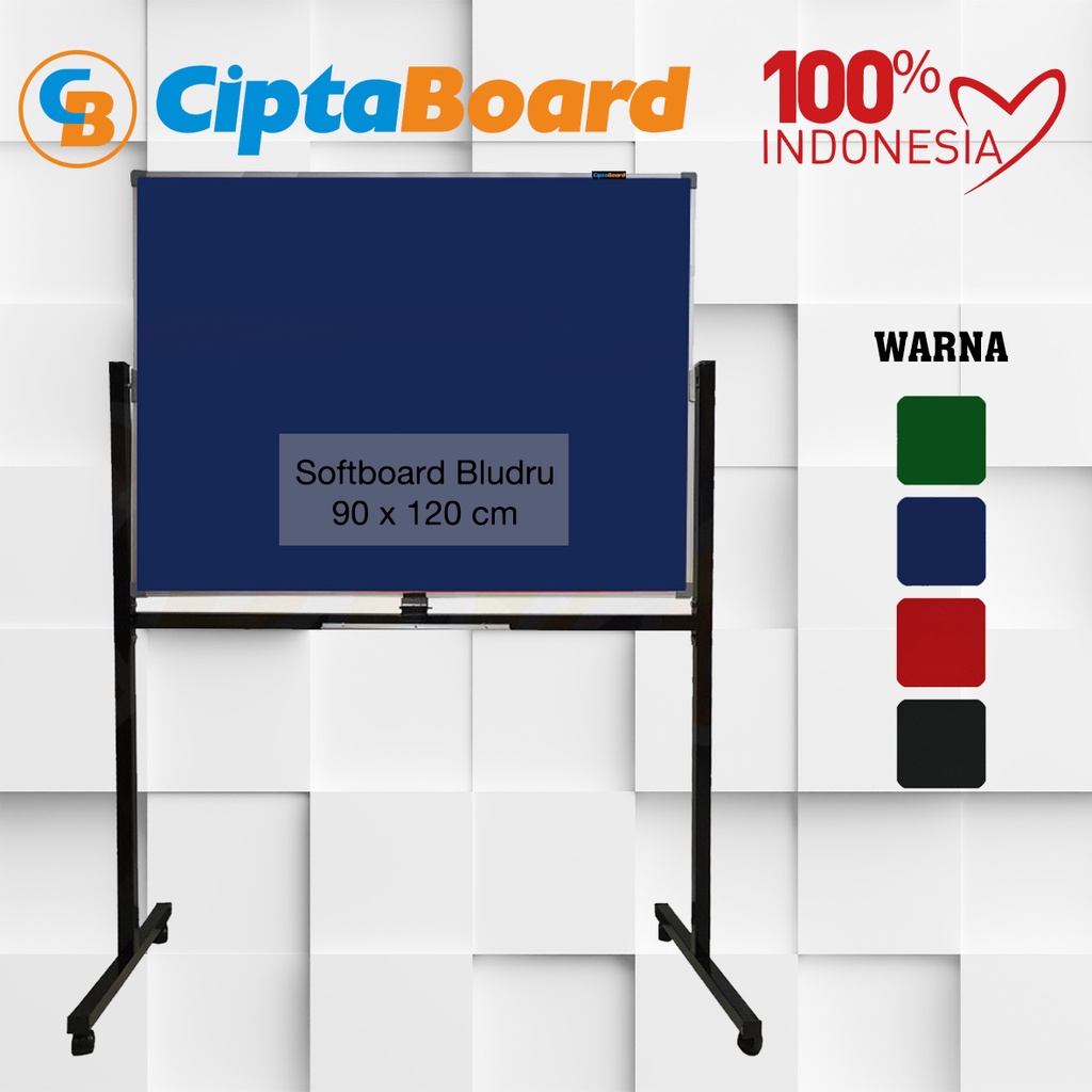 Jual Softboard / Cork Pin Board / Papan Mading Stand Cipta / Bludru 90 ...