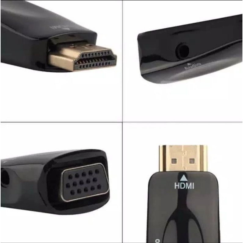 Jual adapter converter hdmi to vga with audio konektor hdmi male vga ...