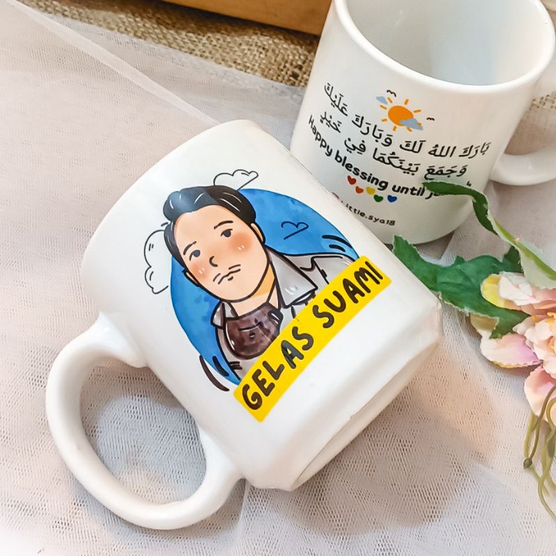 Jual MUG CUSTOM GELAS LUCU GAMBAR ILLUSTRASI CUSTOM NAMA DAN UCAPAN ...