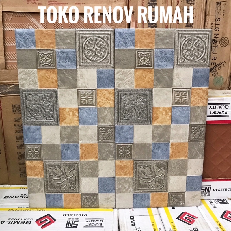 Jual keramik dinding 20x40 motif batu alam (timbul-kasar)/ keramik ...