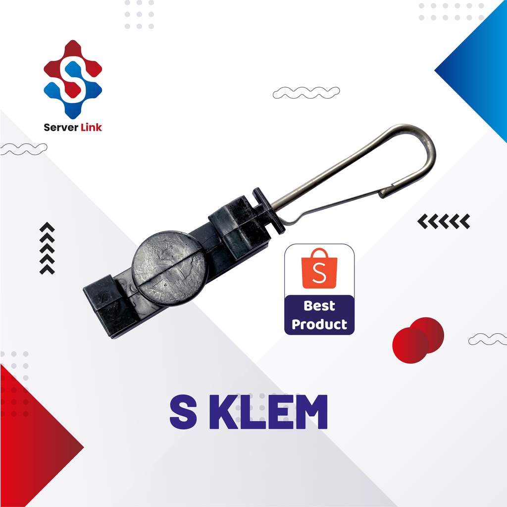 Jual Klem S fiber optik Hook S Clamp Klem Japit Hitam Gantungan ...