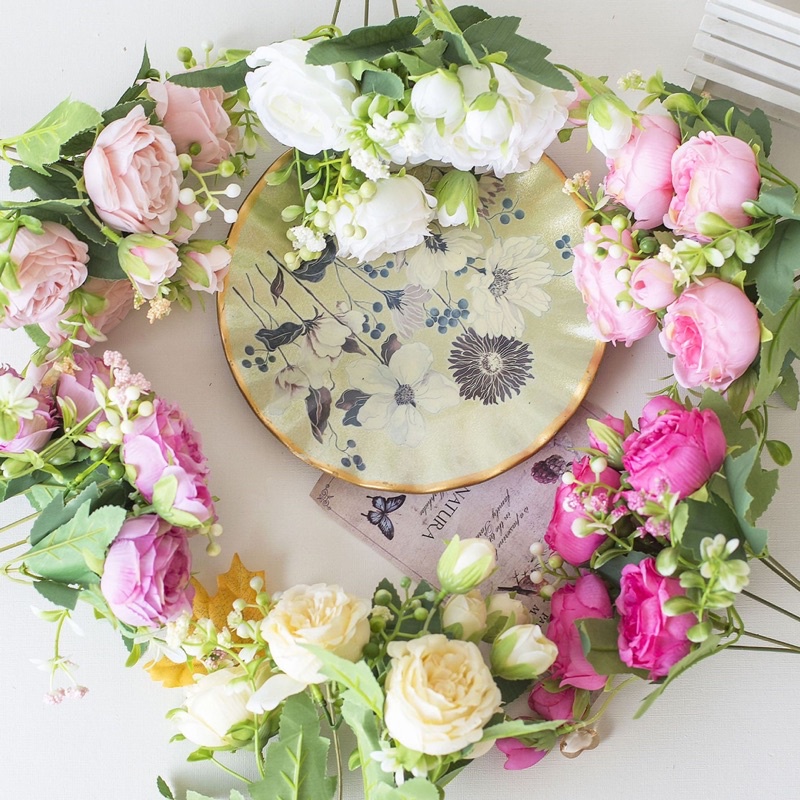 Jual PEONY 5 CABANG KOMBINASI MINI ROSE ARTIFICIAL FLOWER BUNGA PEONY ...