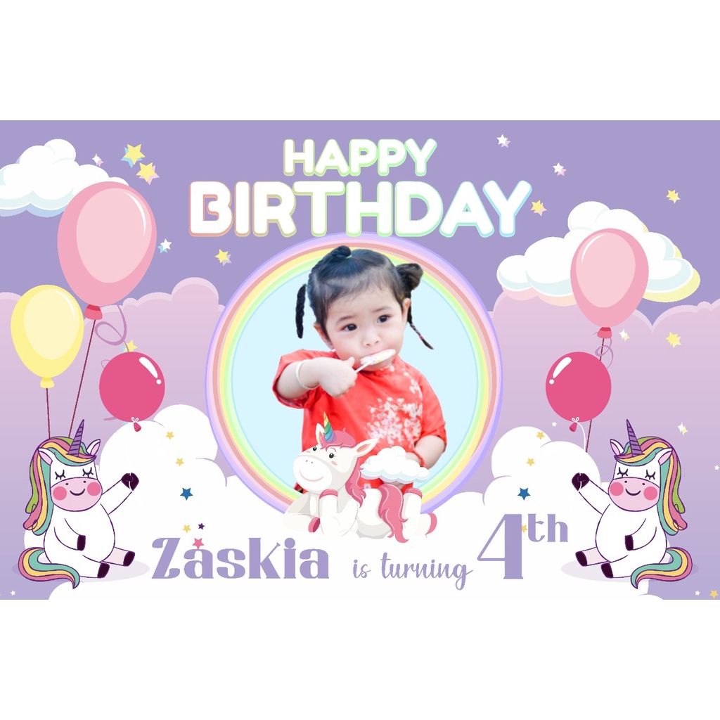Jual Banner Spanduk Birthday Ulang Tahun Anak Custom FREE Desain ...