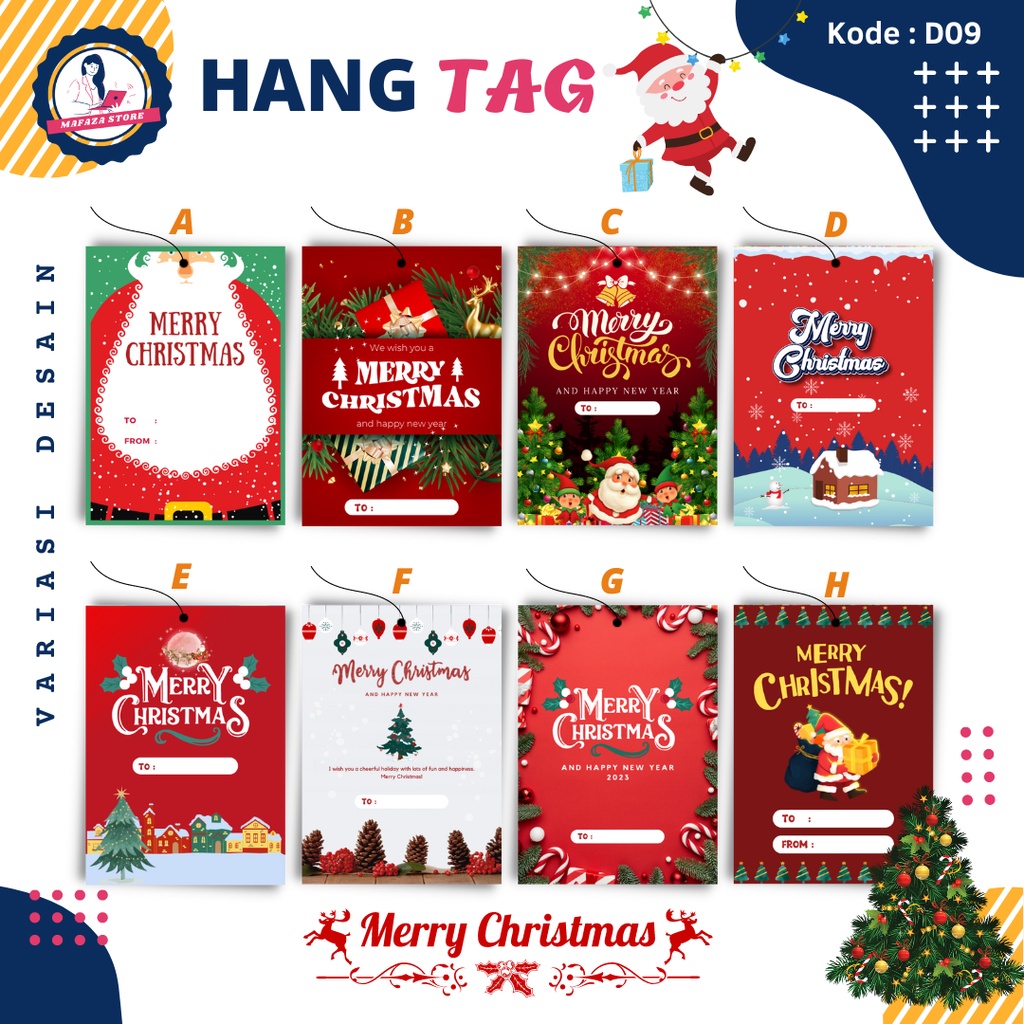 Jual Label natal / hangtag merry christmas hang tag natal kartu ucapan ...
