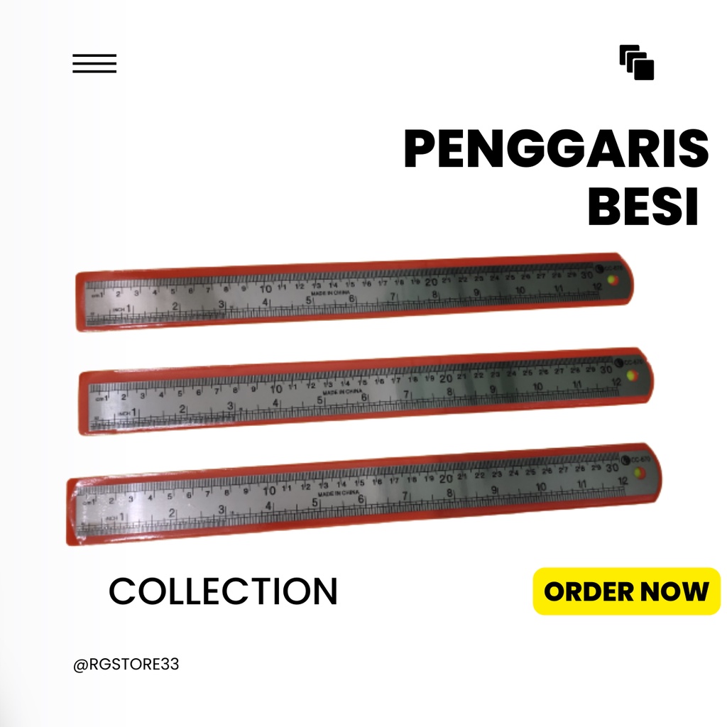 Jual Penggaris Besi Stainless Steel 30 Cm Menggaris Anak Sekolah / Ruler Stainless Steel - 30 cm ...