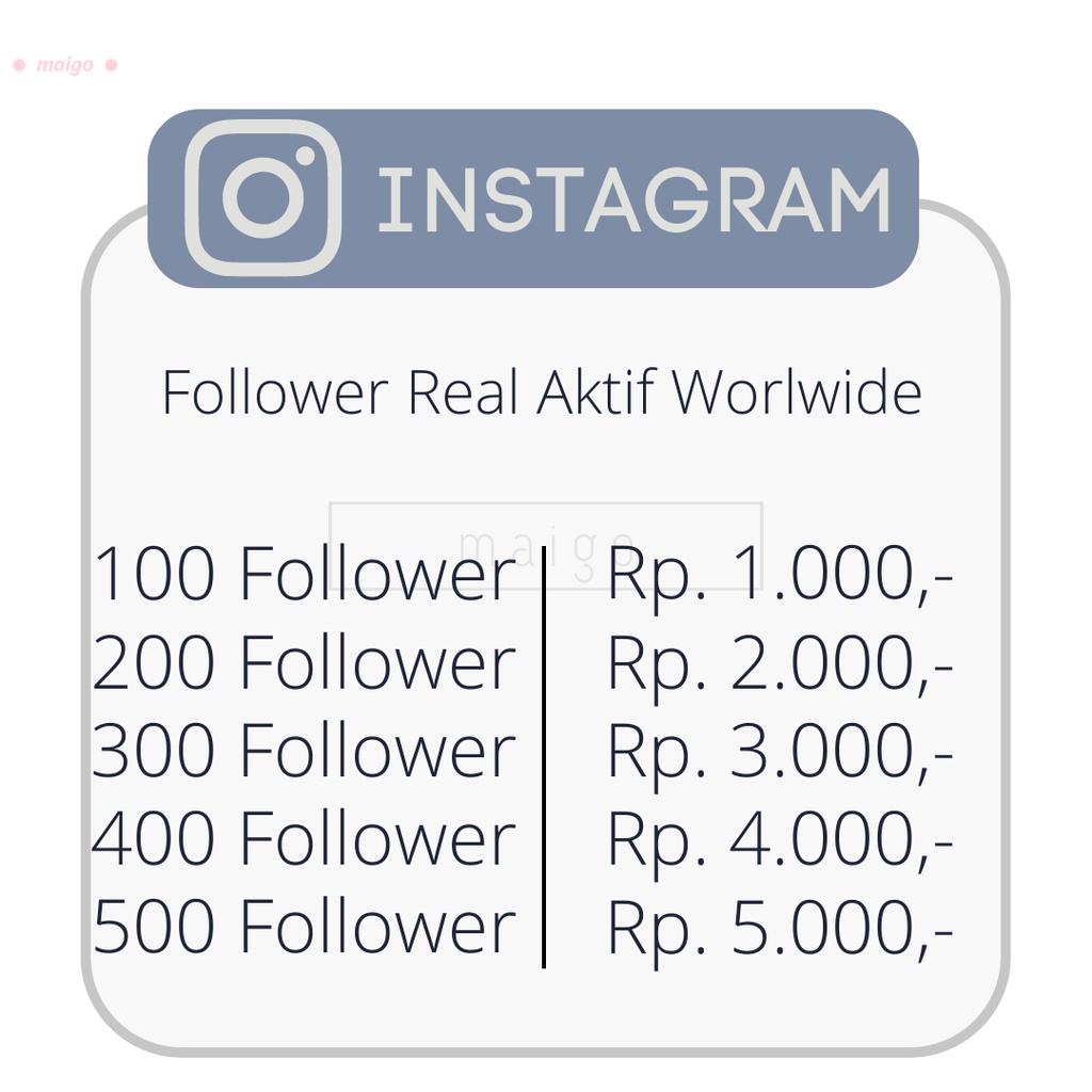 Jual MAIGO Follower Instagram Murah Followers IG Jasa Social Media ...