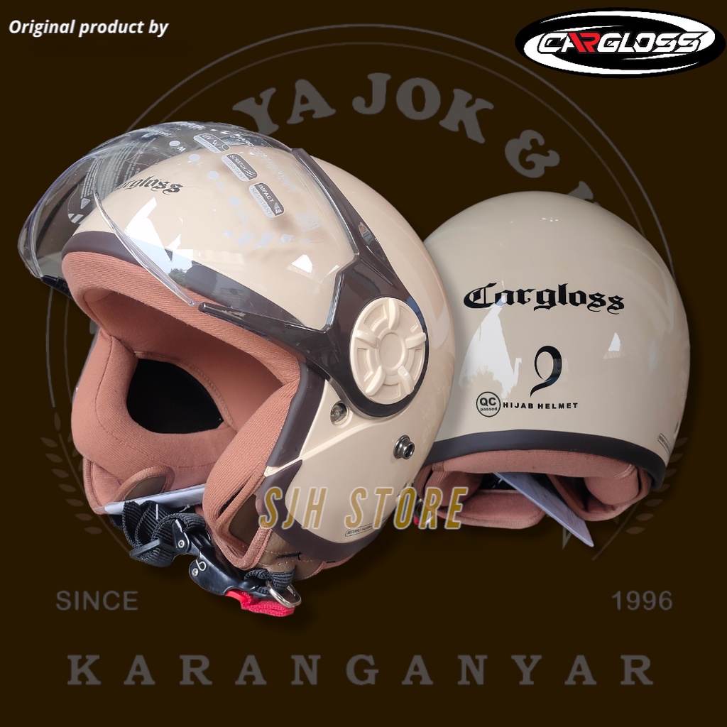 Jual Helm Cargloss YRH Hijab series cream avorio naide | Shopee Indonesia