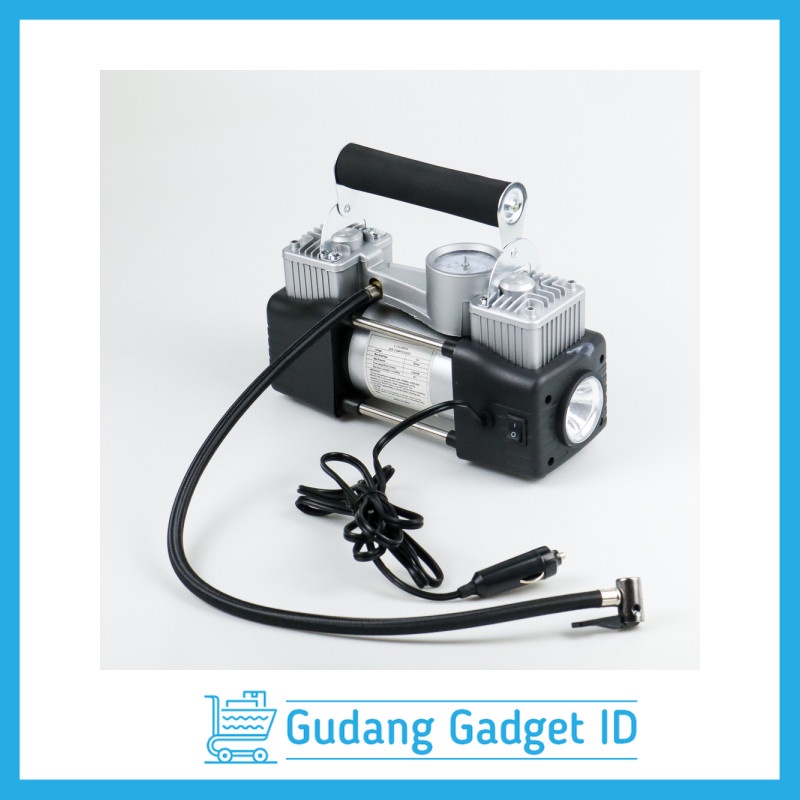 Jual Pompa Ban Kompressor Mobil Bus Truk Portable Double Cylinder 12V ...