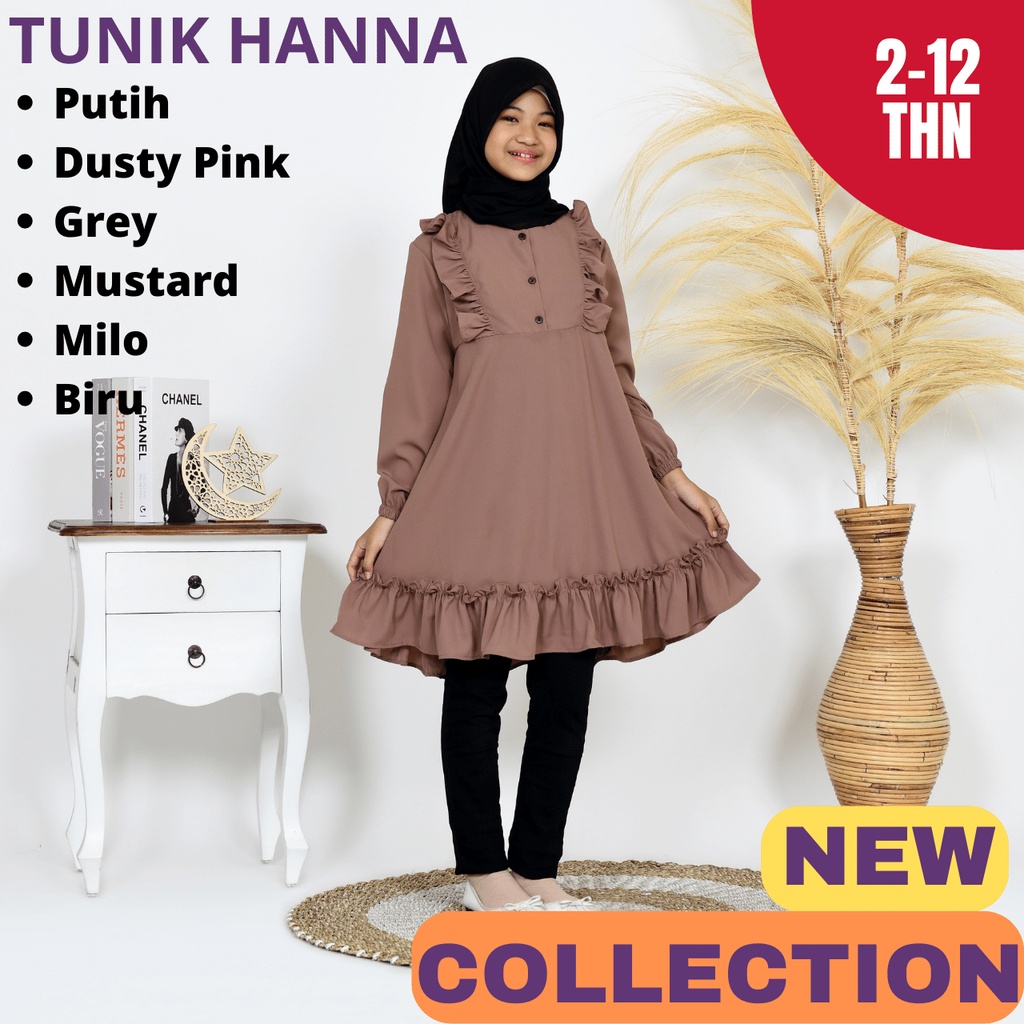 Jual Baju Tunik Anak Perempuan Hanna Atasan Busana Muslim Anak Usia 2 ...