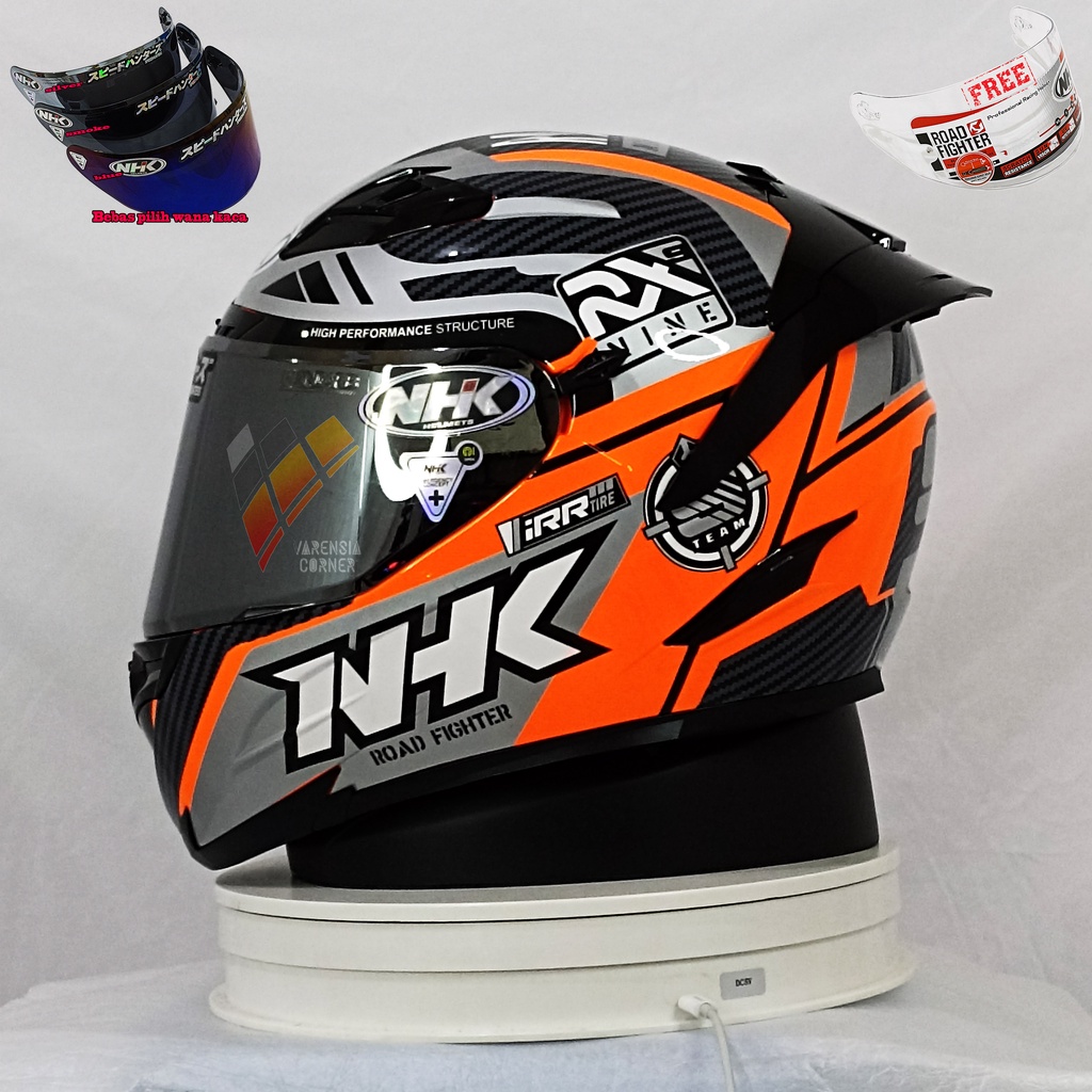 Jual NHK RX9 PAKET GANTENG RACER X ORANGE FLO HELM NHK FULL FACE ...