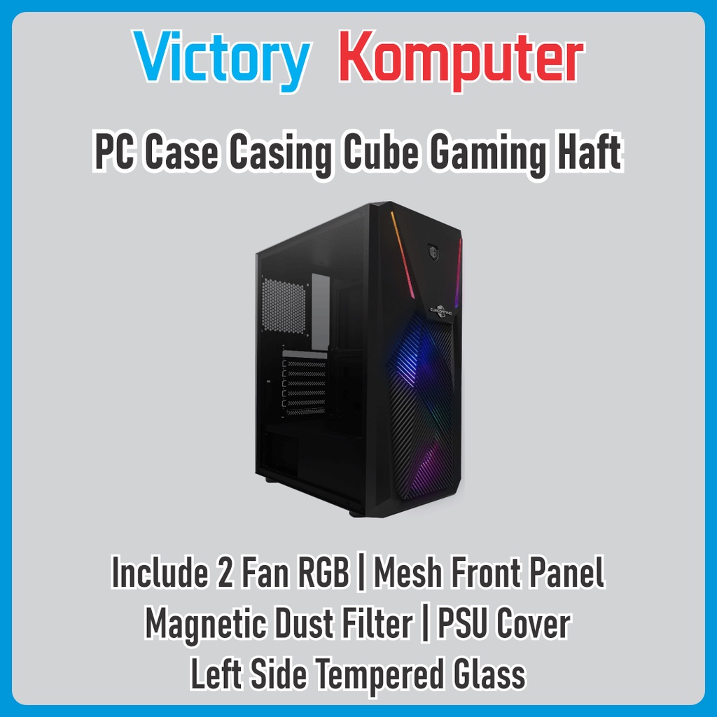 Jual PC Case Casing Cube Gaming Haft Free 2 Fan RGB ATX Gaming Case ...