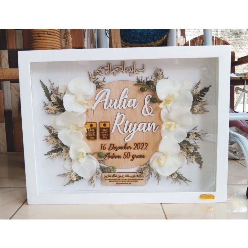 Jual Mahar Pernikahan Akrilik Model Anggrek Minimalis 30*40 cm | Shopee ...