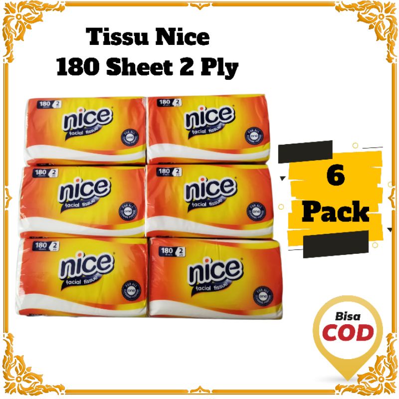 Jual Paket Hemat!! Tissu Nice 180 Sheet 2 Ply Isi 6 pack | Shopee Indonesia