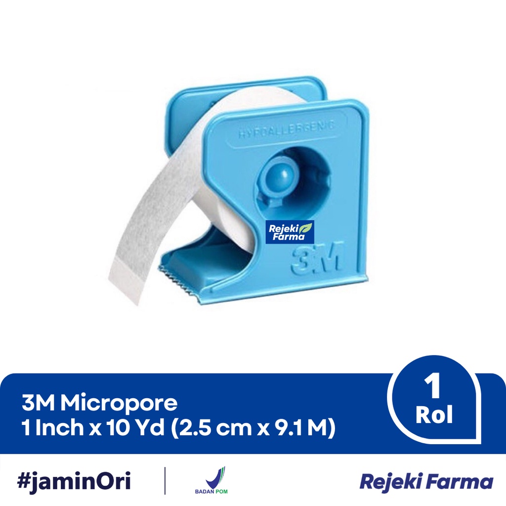 Jual 3M Micropore Surgical Tape 1 inch in Plaster Medis Perekat Kertas Roll 1 inch x 10 yard (2. ...