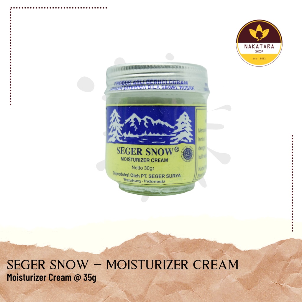 Jual Seger Snow Moisturizer Cream 30gr Kemasan KACA | Shopee Indonesia