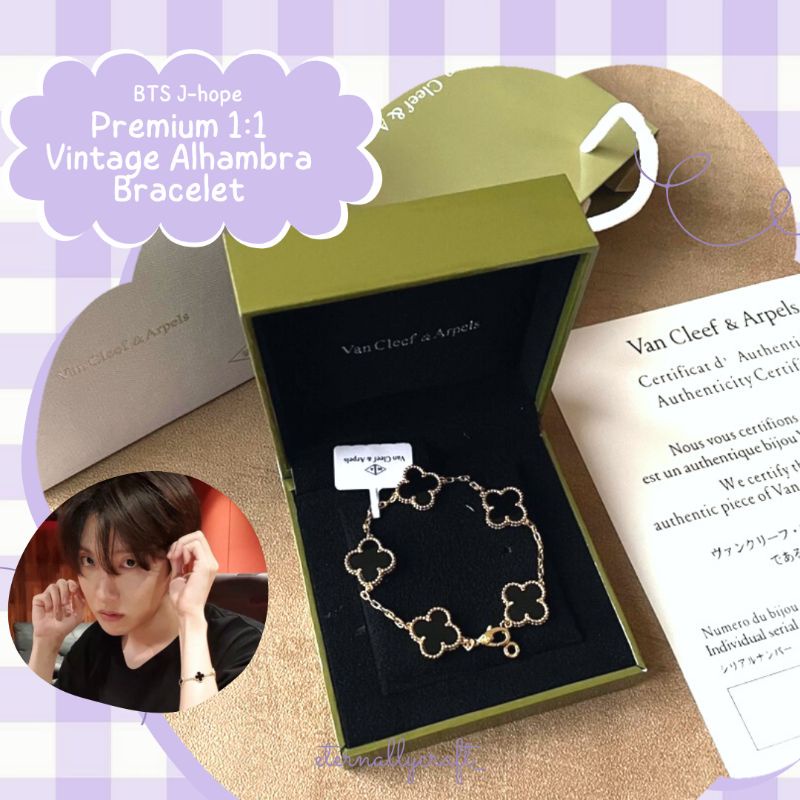 Jual (Premium) Gelang BTS J-hope Vintage Alhambra Clover Bracelet ...