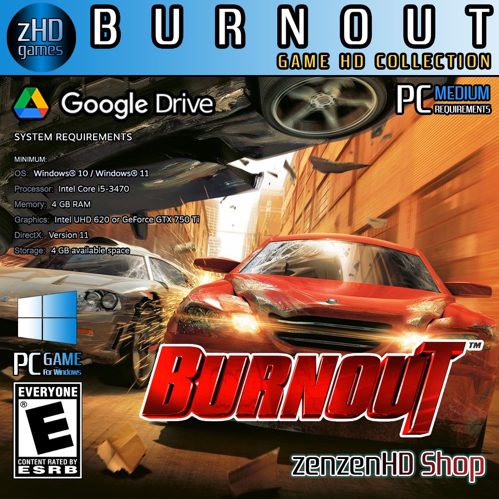 Jual BURNOUT HD COLLECTION | Burnout 1 2 3 Dominator Revenge PC Games ...