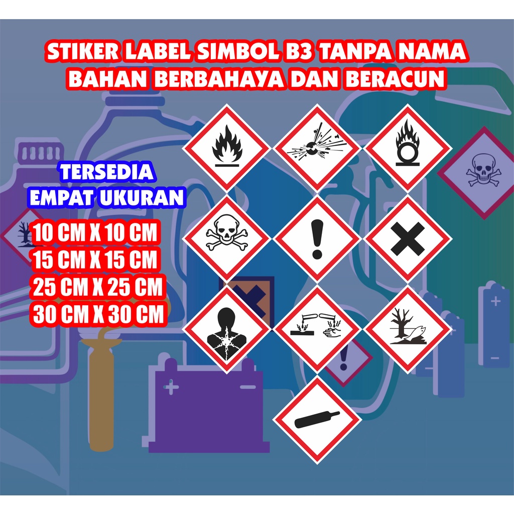 Jual Sticker Label Simbol B3 Stiker Bahan Berbahaya Tanpa Nama | Shopee ...