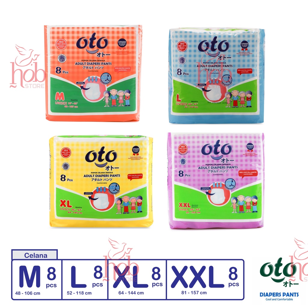 Jual OTO Adult Pants Diapers / Popok Dewasa model Celana uk M L XL XXL isi 8 pcs | Shopee Indonesia
