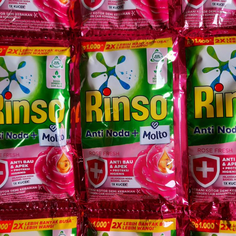 Jual RINSO CAIR SACHET Rose Fresh 38 ML 1/2 LUSIN kemasan Rp 1.000 (6 ...