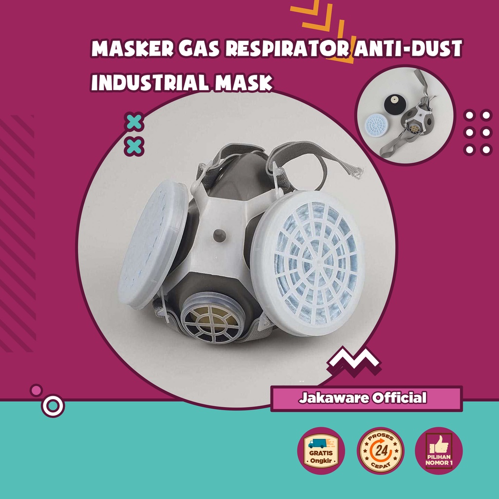 Jual POWECOM MASKER GAS RESPIRATOR ANTI-DUST INDUSTRIAL MASK FILTER ...