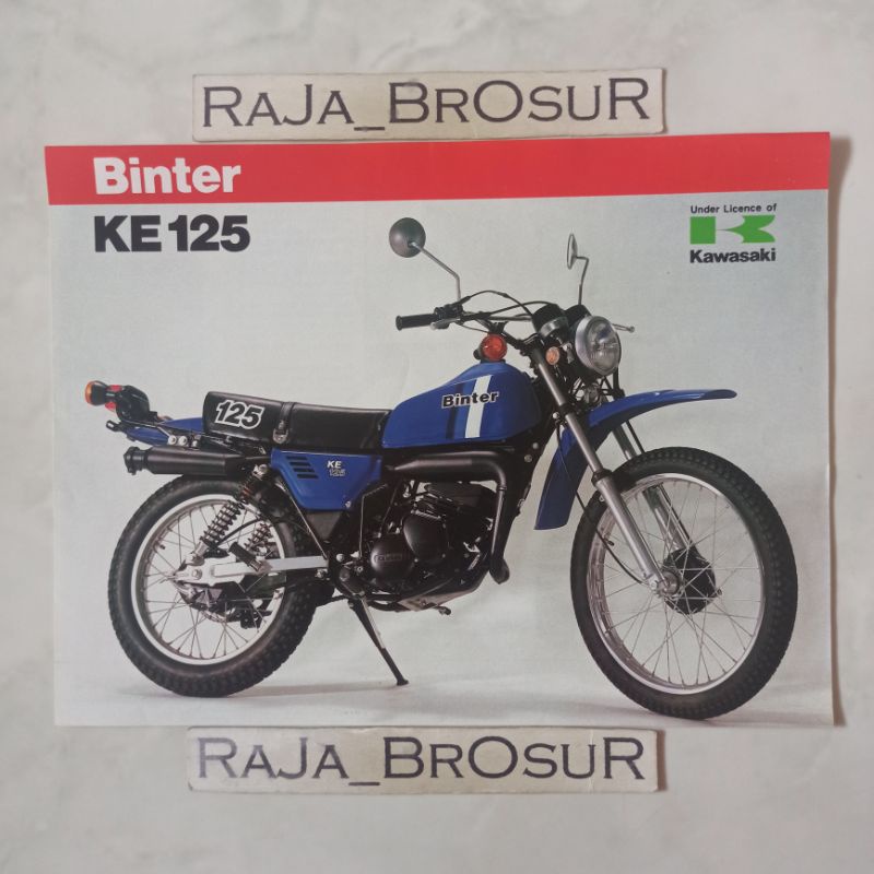 Jual Poster brosur katalog flyer jadul lawas Kawasaki Binter KE125 KE ...