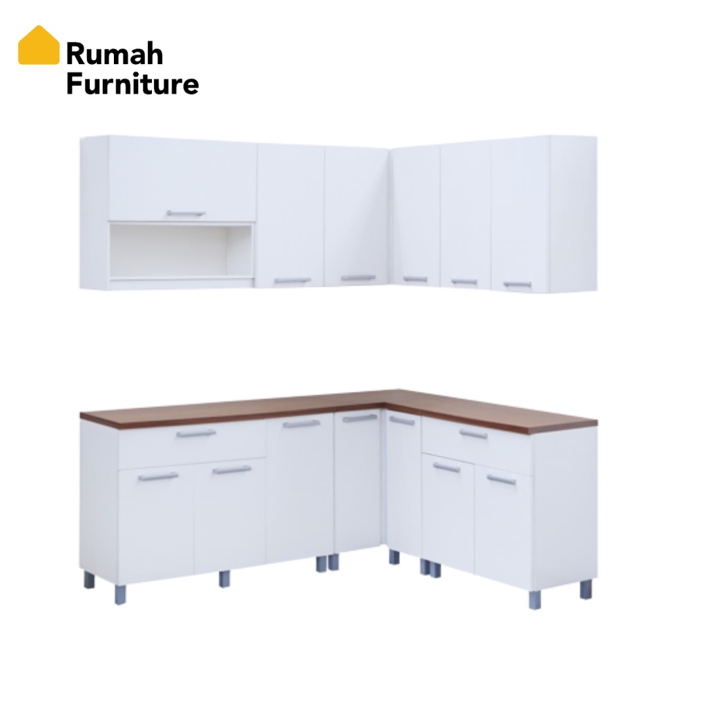 Jual INDIANA Kitchen Set Putih Lemari Kabinet Dapur Kayu Atas / Bawah ...