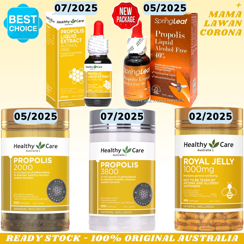 Jual HEALTHY CARE Propolis 2000 mg 2000mg, 3800 mg 3800mg 200 Capsules ...