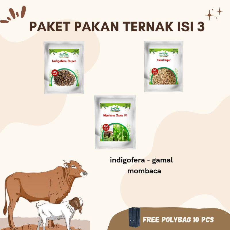 Jual paket pakan ternak 3 macam indigofera super - mombaca super ...