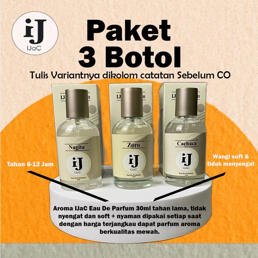 Jual Paket 3 Botol Mix Variant Parfum Premium Tahan Lama - IJaC Eau De ...
