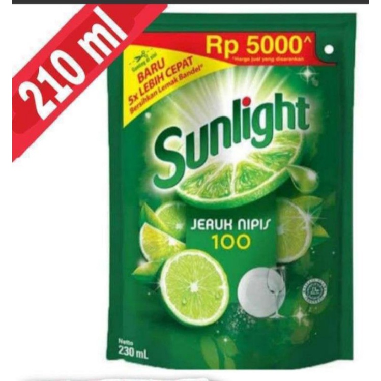 Jual SUNLIGHT 5000 sabun cuci piring refill 210ml | Shopee Indonesia