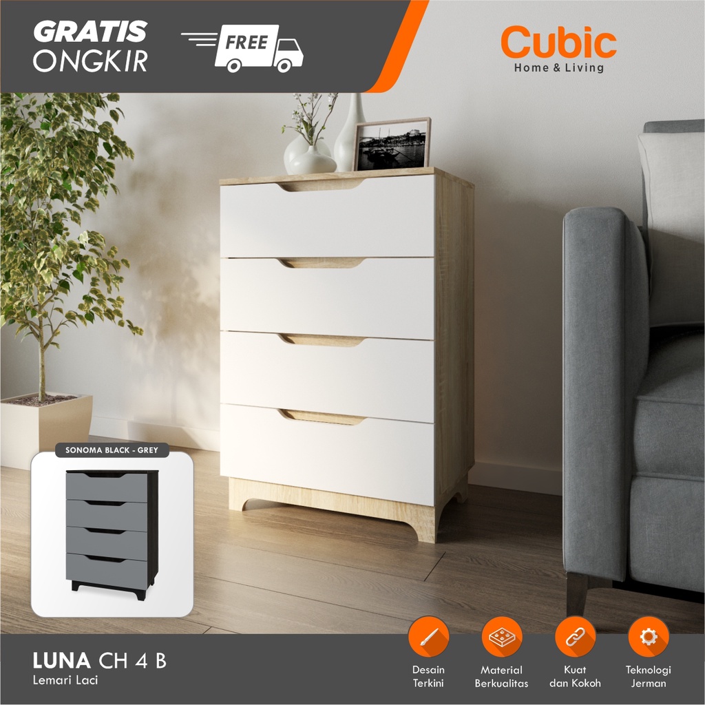 Jual Cubic Chest Drawer Minimalis / Lemari Laci 4 Susun Serbaguna ...