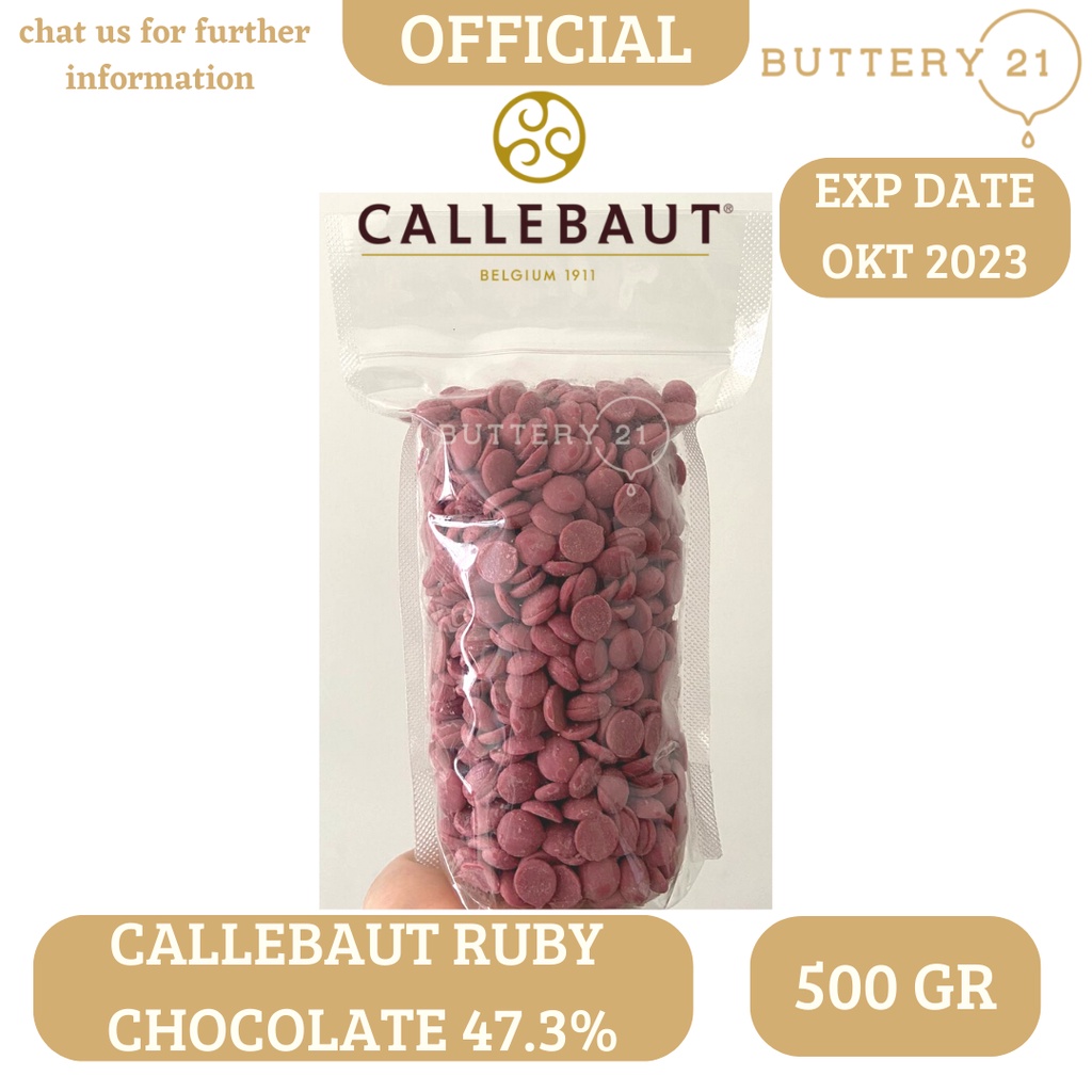 Jual REPACK 500 GR CALLEBAUT RUBY CHOCOLATE COKLAT COUVERTURE | Shopee ...