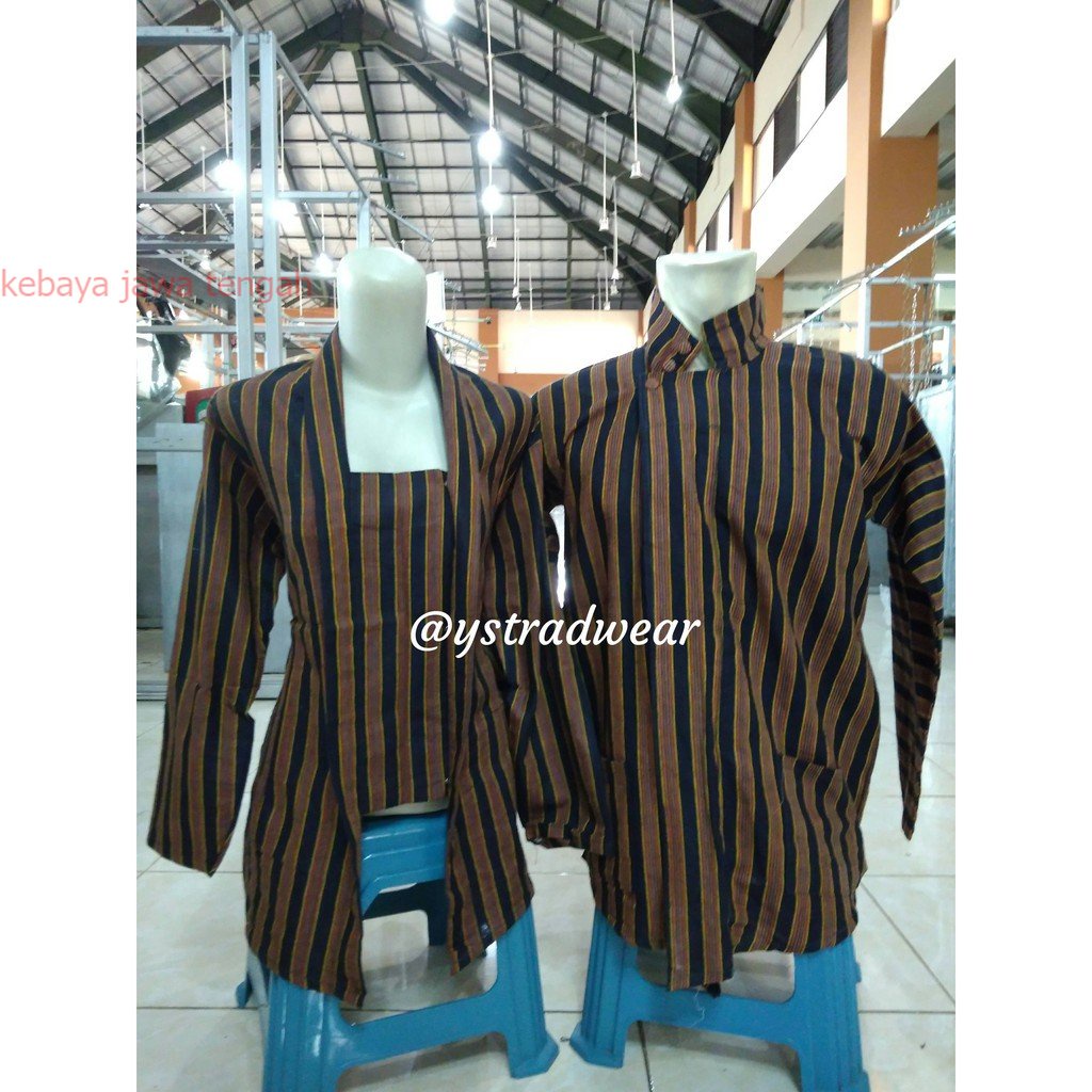 Jual [ Luriklarik ] Couple Sarimbit Sepasang Baju Adat Sorjan+Kebaya Lurik Dewasa Tradisional ...