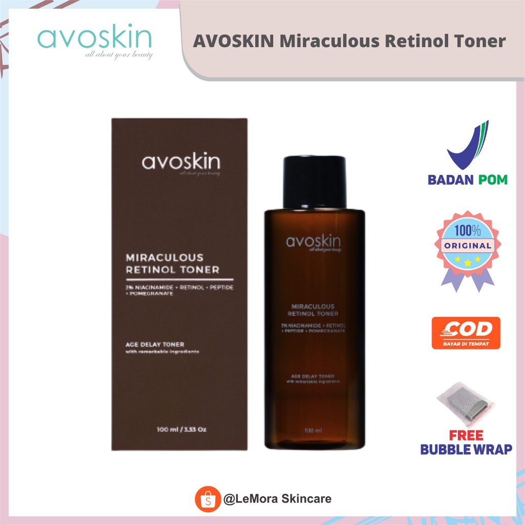 Jual AVOSKIN Miraculous Retinol Toner Toner Anti Aging (100ml) | Shopee ...