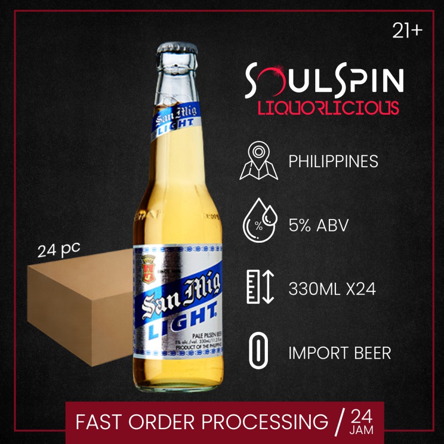 Jual San Mig Light 330ml Philippines [ dus 24 botol ] | Shopee Indonesia