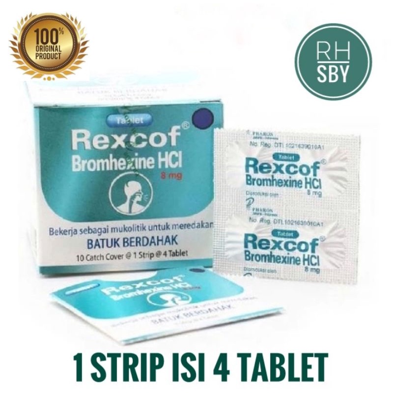 Jual rexcof 1strip @ 4 tablet / batuk berdahak / batuk / pengencer ...