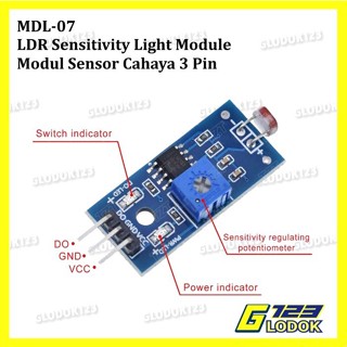 Jual MDL-07 Light Sensor Cahaya LDR Module Photoresistor Photosensitive ...