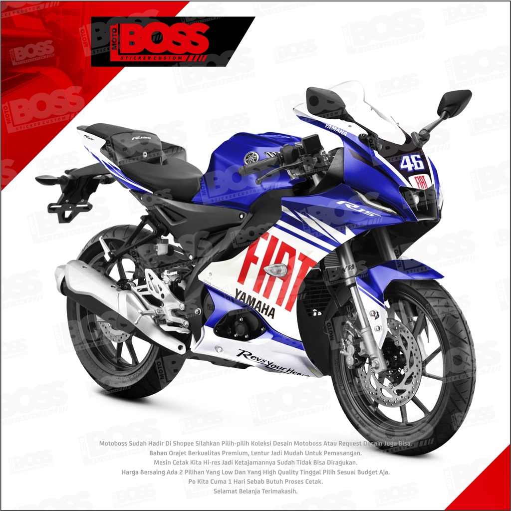 Jual Sticker Decal Yamaha R15 V4 Full Body Stiker Striping Full Body ...