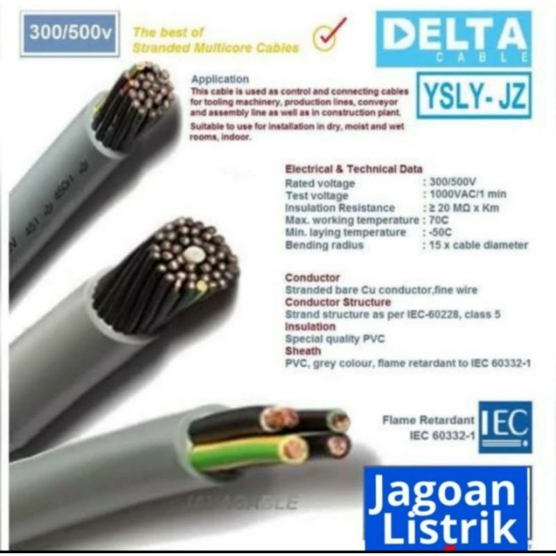 Jual Kabel YSLY-JZ 10x0.5 mm2 Delta Grey 10 x 0.5 NYYHY | Shopee Indonesia
