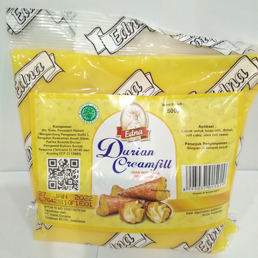 Jual Selai EDNA Creamfill Durian ukuran 500gr | Shopee Indonesia