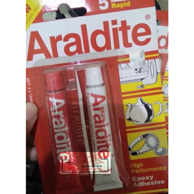 Jual ARALDITE RAPID MERAH LEM EPOXY BESI 5 MENIT / LEM EPOXY ARALDITE ...