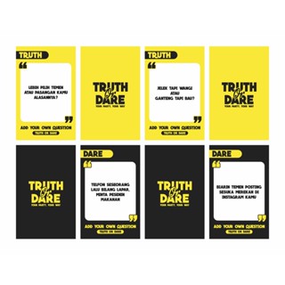 Jual CETAK KARTU TRUTH OR DARE, BISA CUSTOM TULISAN ATAU TANPA TULISAN ...