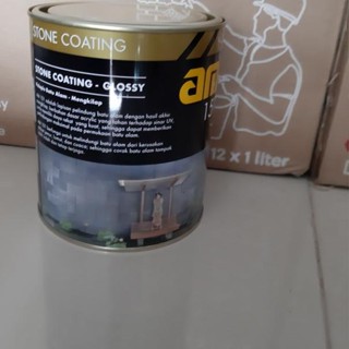 Jual Cat batu alam AM 151 Stone coating Glossy 1 liter Kilap coating ...