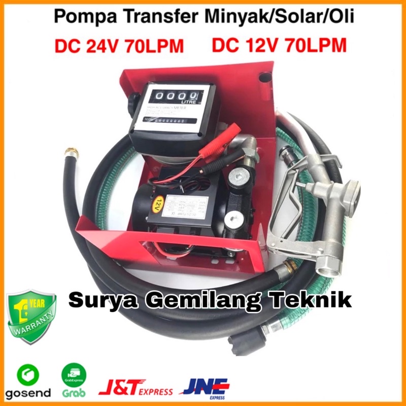 Jual Paket Flowmeter Pompa Transfer BBM Solar Minyak DC 12V 24V ...